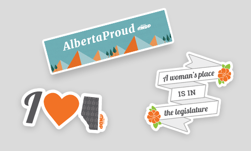 Which sticker do you like best? ======== « Alberta's NDP